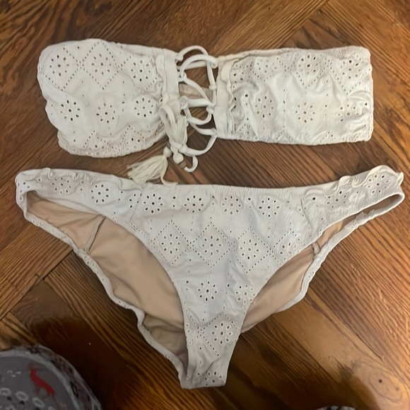 Spell | Swim | Spell Designs Eyelet Bandeau With Ties And Bikini Bottom ...